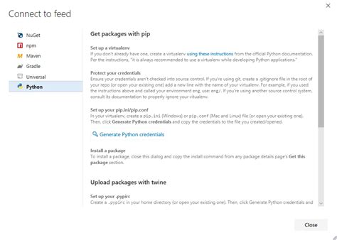python package pypi support for azure artifacts now in preview
