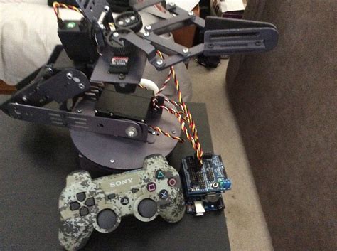 robotic arm crust crawler sg6 arduino ps3 controller project