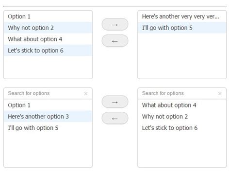 lightweight jquery dual list box plugin listswap free jquery plugins