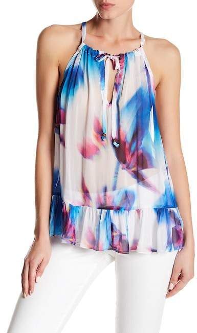 Nicole Miller Mumbai Flowers Sleeveless Tunic Nicolemiller Sleeveless
