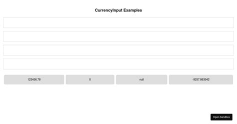 react native currency input examples codesandbox