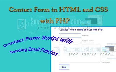 contact form in html and css with php free source code tutorials and