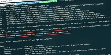 solving unable to load the service index for source