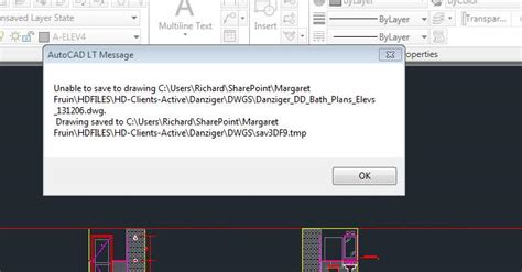 autocad fails to save a drawing