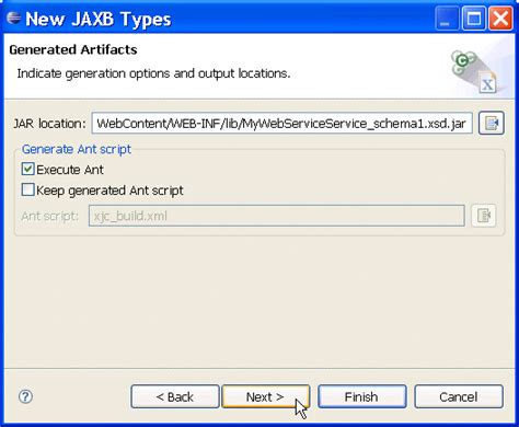 web services development generating jaxb types