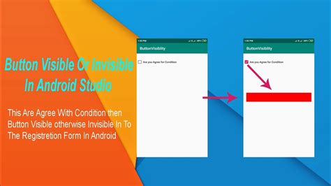 how to button visible or invisible in android check box to button