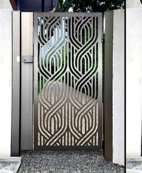 Laser Cut Artistic Braid Design Metal Garden Gate Modern Fabrication