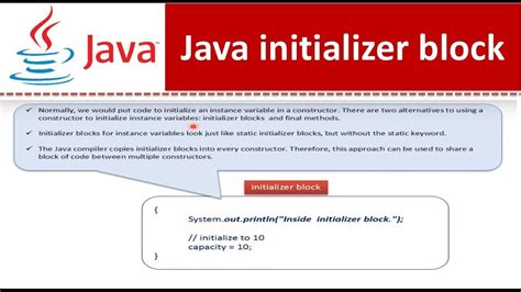 java initializer block java tutorial youtube