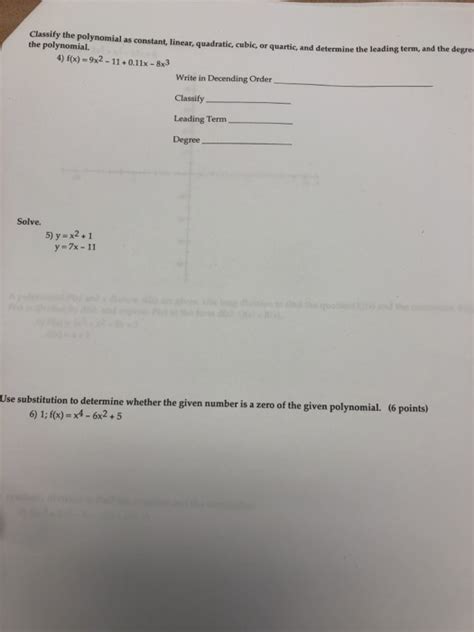 Solved Classify The Polynomial As Constant Linear