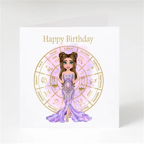 Libra Birthday Card Libra Star Sign Card Libra Star Sign Etsy