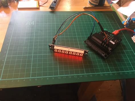 electronics and computing using an 8 x 7 segment spi display with the