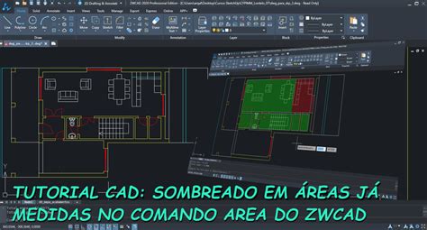 sombreado em áreas medidas no comando area do zwcad software cad