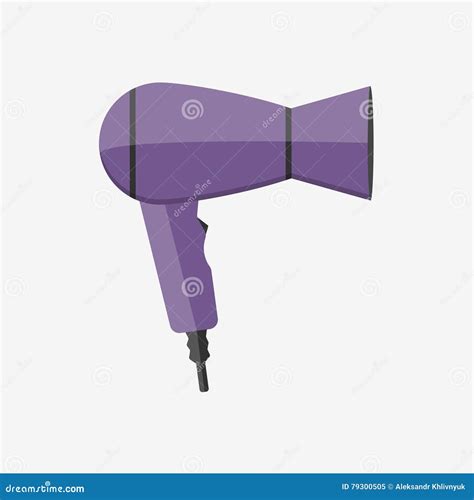 Hair Dryer Isolated On White Stock Illustration Illustration Of