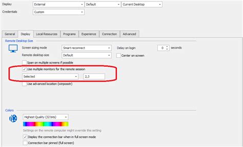 rdm right way of using the use multiple monitors for the remote