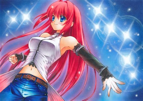 Safebooru Aozaki Aoko Bare Shoulders Blue Eyes Blush Stickers Breasts