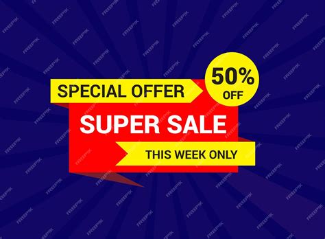 Premium Vector Super Sale Special Offer Banner Template Design Big