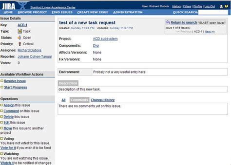 jira bug tracking in glast