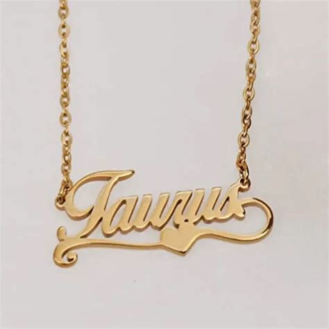 Custom Name Necklace Women Personalised Heart Pendant Choker Stainless