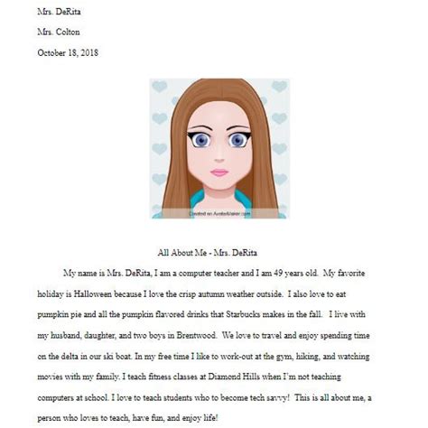 About Me Paragraph Template
