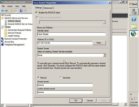 asa vpn user authentication against windows 2008 nps server active