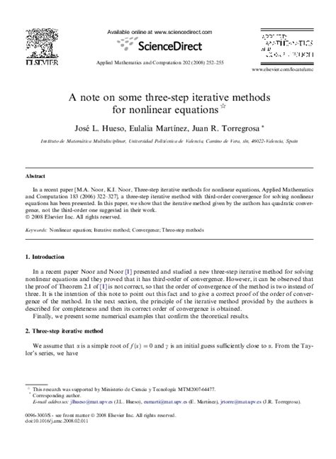 pdf a note on some three step iterative methods for nonlinear