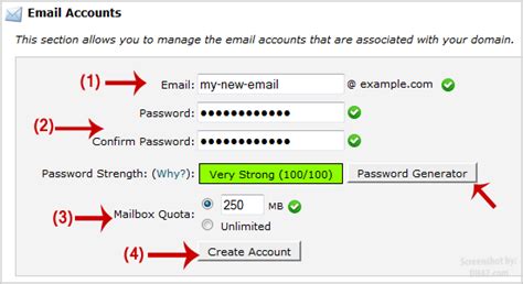 how to create email account in cpanel