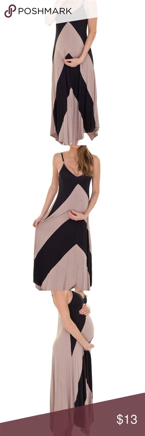 Midi Dress Maternity Taupe Black Rayon Usa New Striped Midi Dress