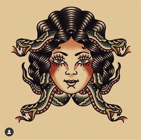 Traditional Medusa Tattoo Traditional Tattoo Colours Traditional