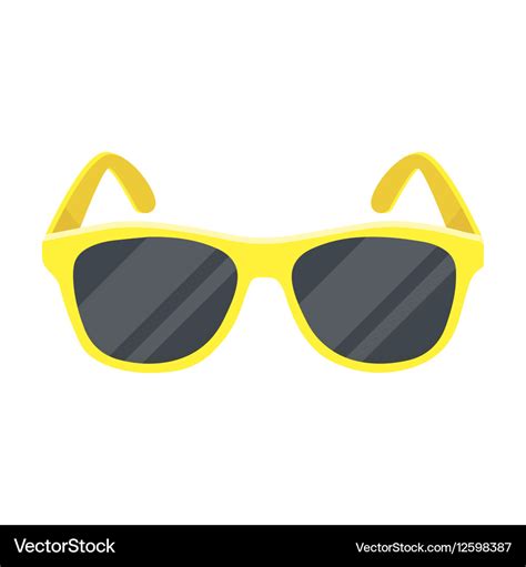 Yellow Trendy Sunglasses Icon In Cartoon Style Vector Image