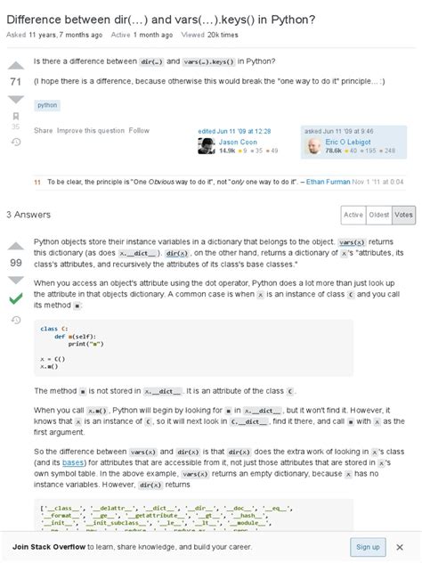 difference between dir and vars keys in python pdf