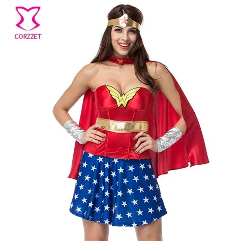 Plus Size Red Sexy Superhero Costumes Adult Cosplay Superwoman Fancy