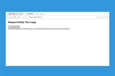 how to fix the 413 request entity too large error in wordpress