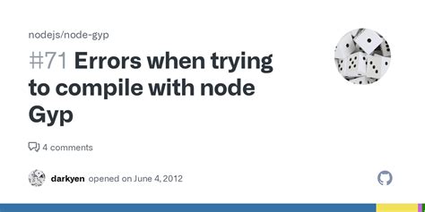 errors when trying to compile with node gyp · issue 71 · nodejs node
