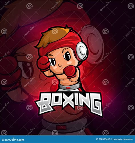 Boxing Esport Mascot Logo Design Stock Vector Illustration Of