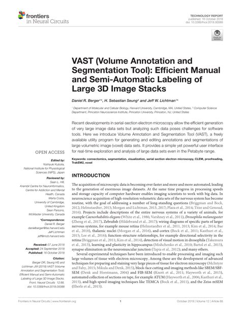 pdf vast volume annotation and segmentation tool efficient manual