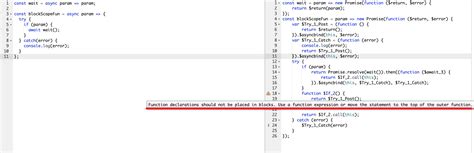 syntaxerror strict mode does not allow function declaration in a
