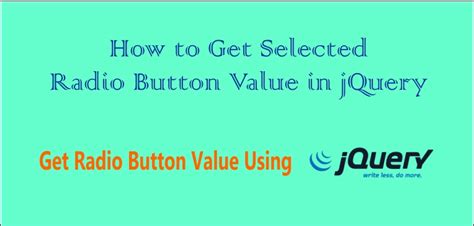 how to get selected checked radio button value using jquery pakainfo