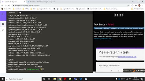 selinux installation task i installed the things but getting error