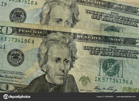 Dollar Banknotes Twenty Dollar Bill Featuring President Andrew Jackson