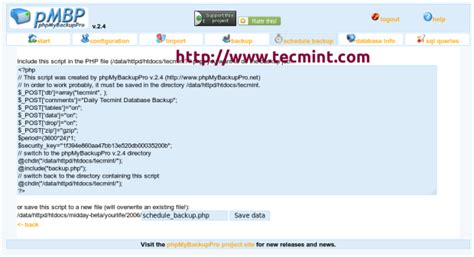 phpmybackuppro a web based mysql backup tool for linux