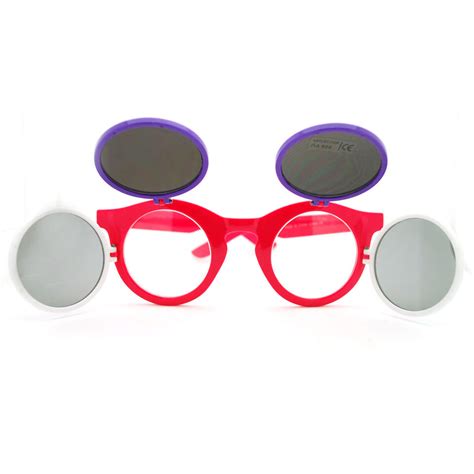 Novelty High Fashion Double Flip Up Perfect Circle Round Sunglasses Ebay
