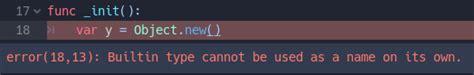 gdscript object new throws parse error · issue 41462 · godotengine