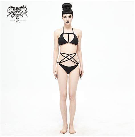 Gothic Womens Pentagram Bikini Set Thinkers Clothing Rebelsmarket