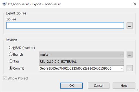 exporting a git working tree tortoisegit documentation