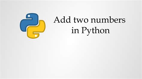 add two numbers integers in python