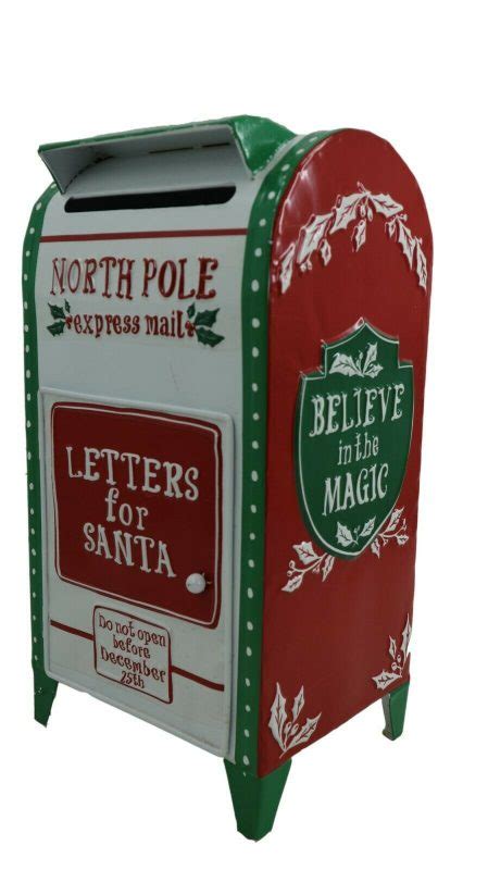 North Pole Express Post Christmas Post Box Mail Letter Santa Xmas White