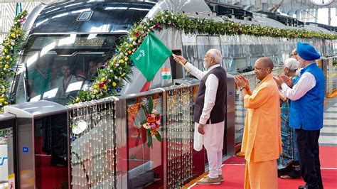 Watch Pm Modi Inaugurates Delhi Ghaziabad Meerut Rrts Corridor Flags