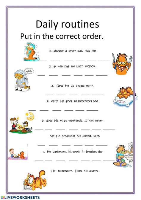 Daily Routine Verbs Ficha Interactiva Images And Photos Finder