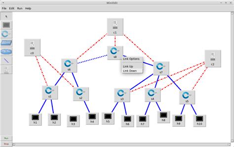 how to use miniedit mininet s graphical user interface open source