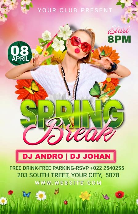Spring Break Party Flyer Template Postermywall